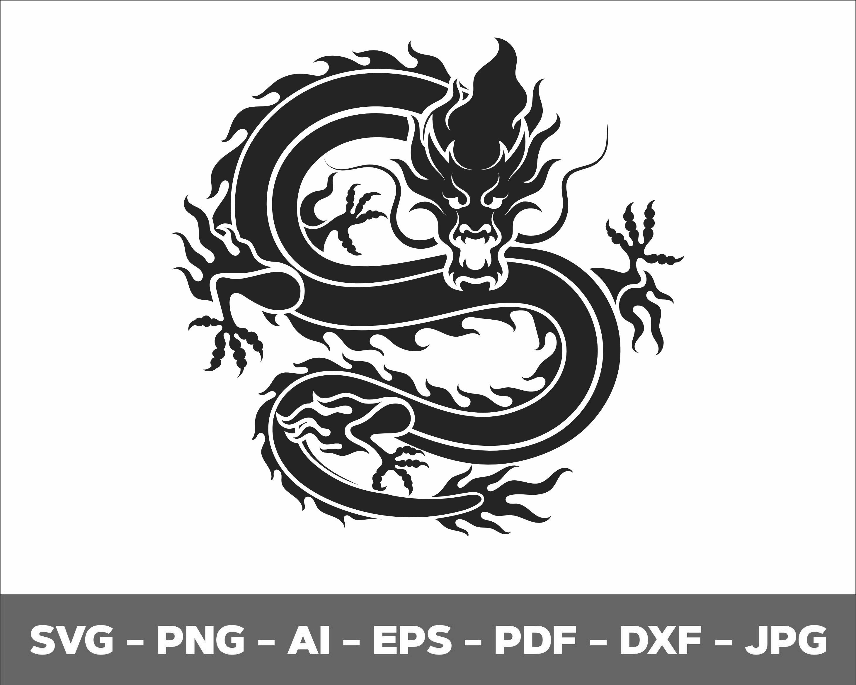 Dragon SVG Bundle, Dragon Png, Jpg, Eps, Dxf Bundle Silhouette Cricut ...