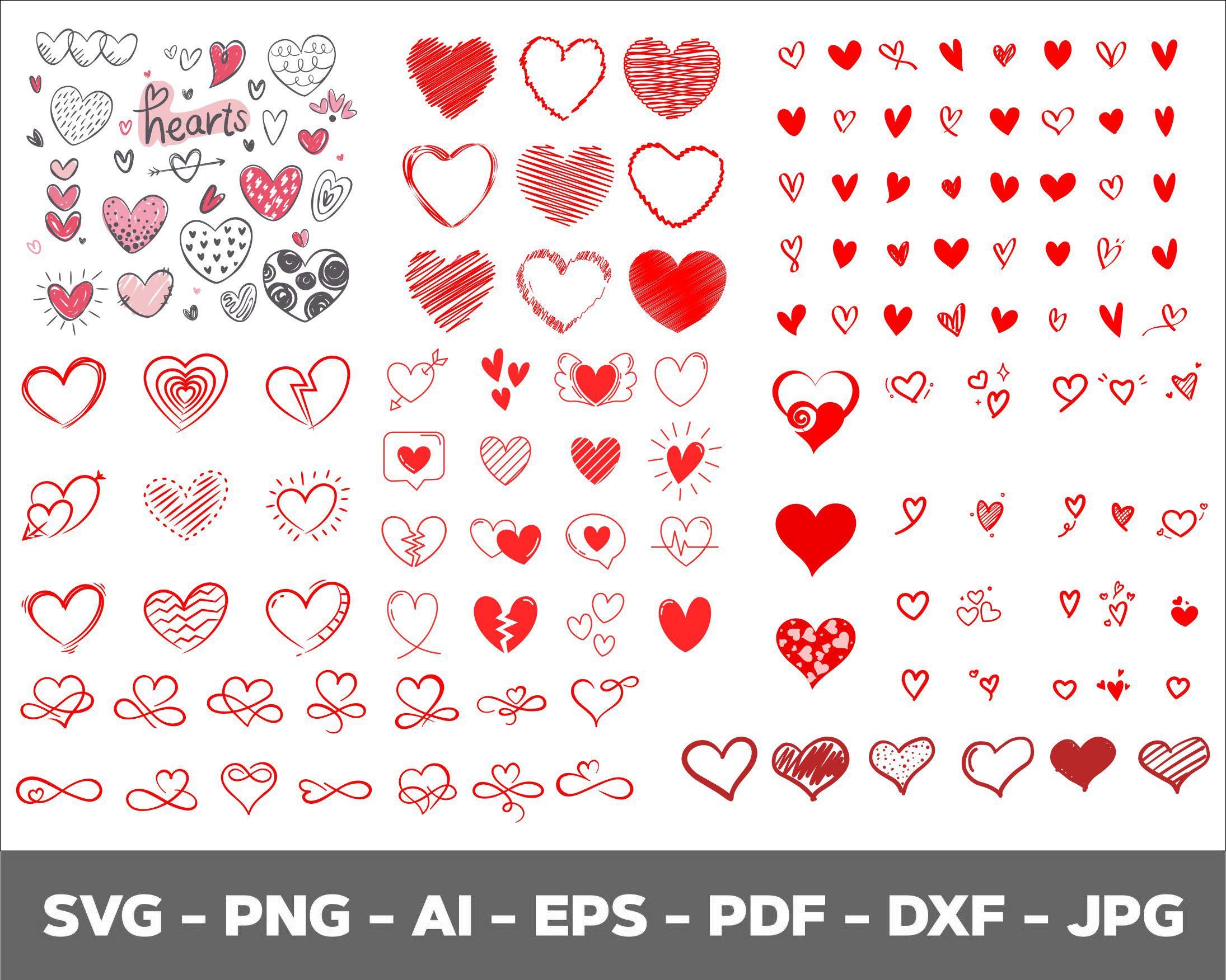 Heart Svg Bundle, Heart Svg, Hand Drawn Heart Svg, Open Heart Svg ...