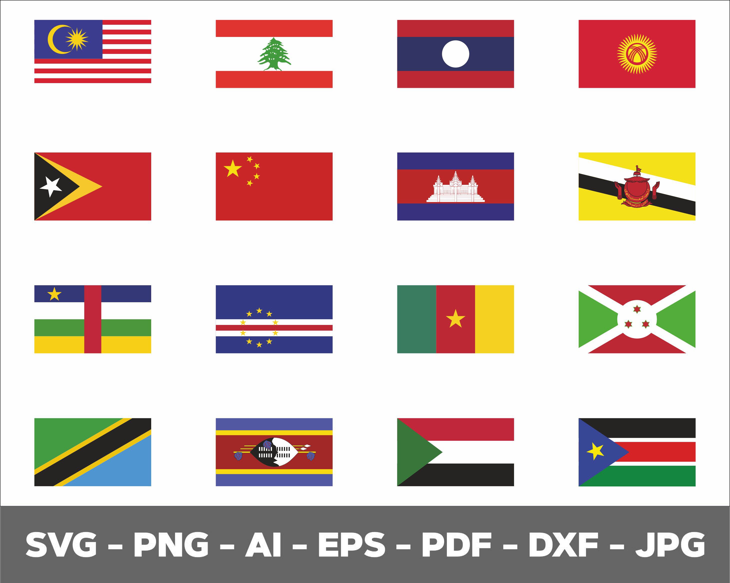 World Flags SVG Bundle, Flag PNG, World Flags SVG, Country Svg, Country ...
