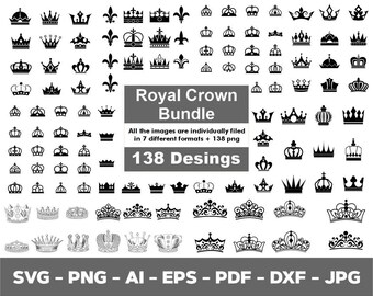 120 Royal Crown SVG File, King Crown SVG, Queen Crown SVG, Princess Svg ...