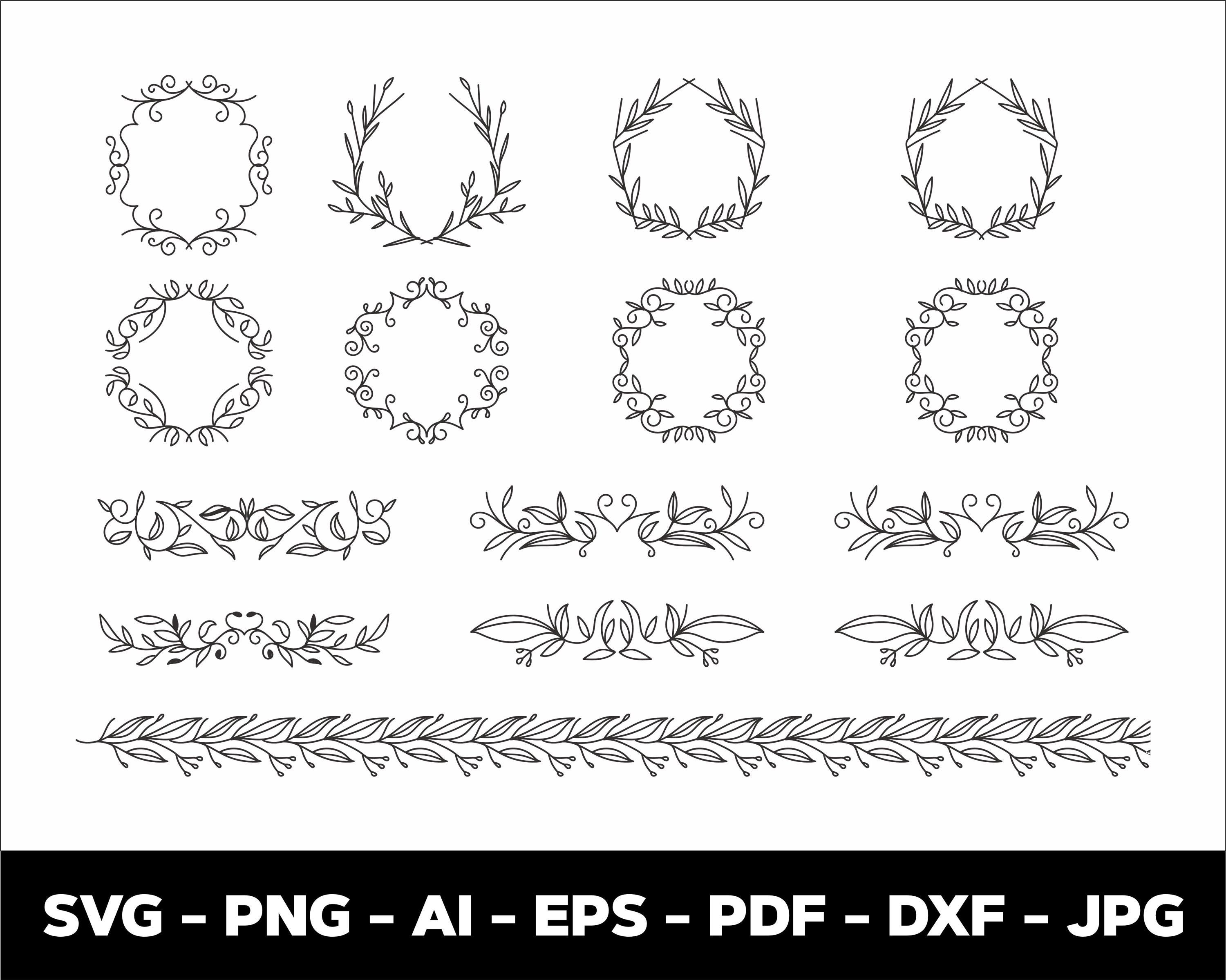 Decorative Elements SVG Bundle, Dividers Borders Svg, Text Divider Svg ...