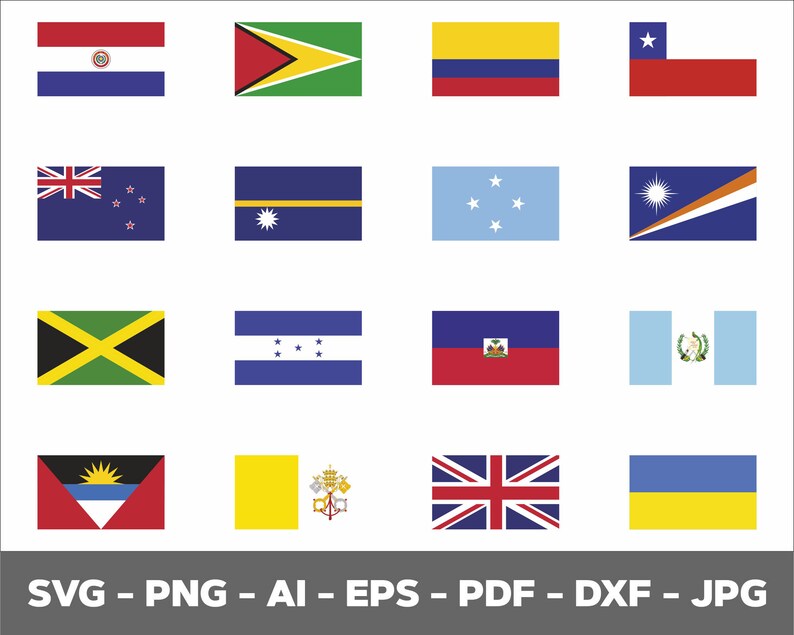 World Flags SVG Bundle, Flag PNG, World Flags SVG, Country Svg, Country ...