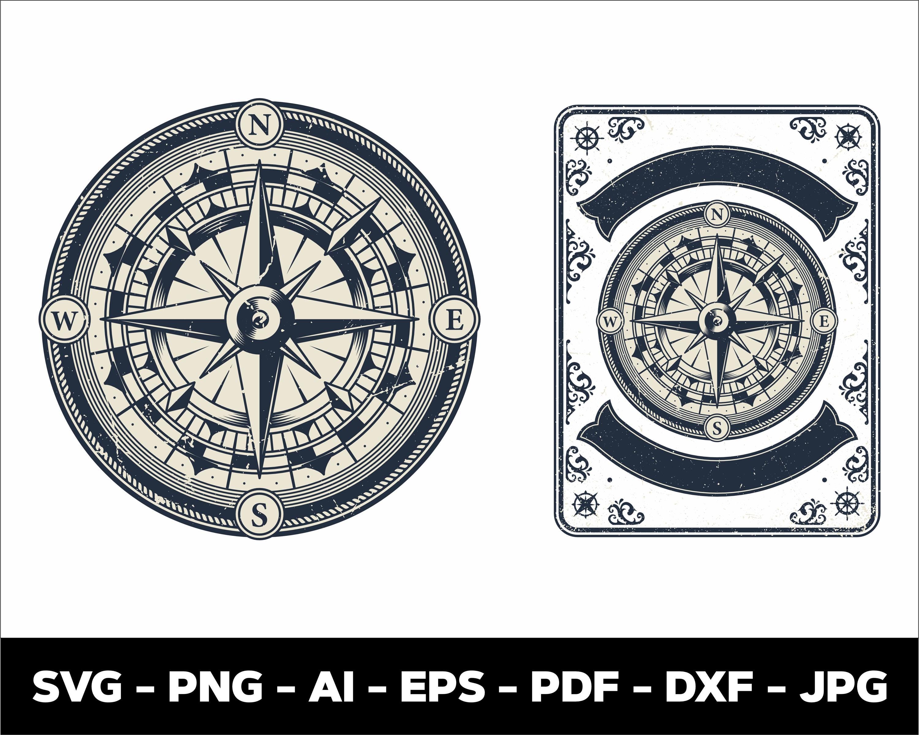 Compass SVG Bundle, Compass Rose Svg, Nautical Compass Svg, Compass Dxf ...