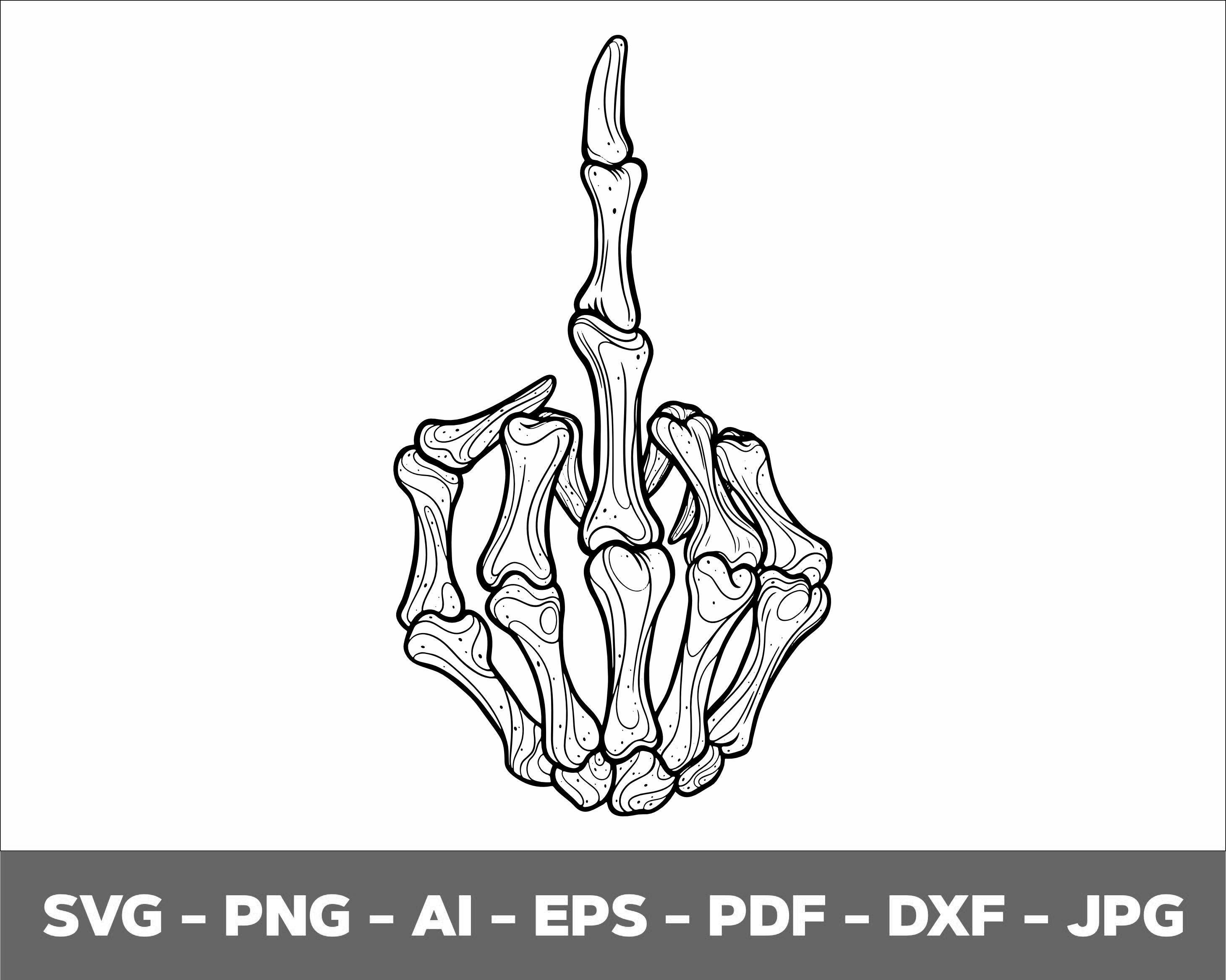 Middle Finger Skeleton Svg Bundle, Digital Download File SVG, PNG, EPS ...