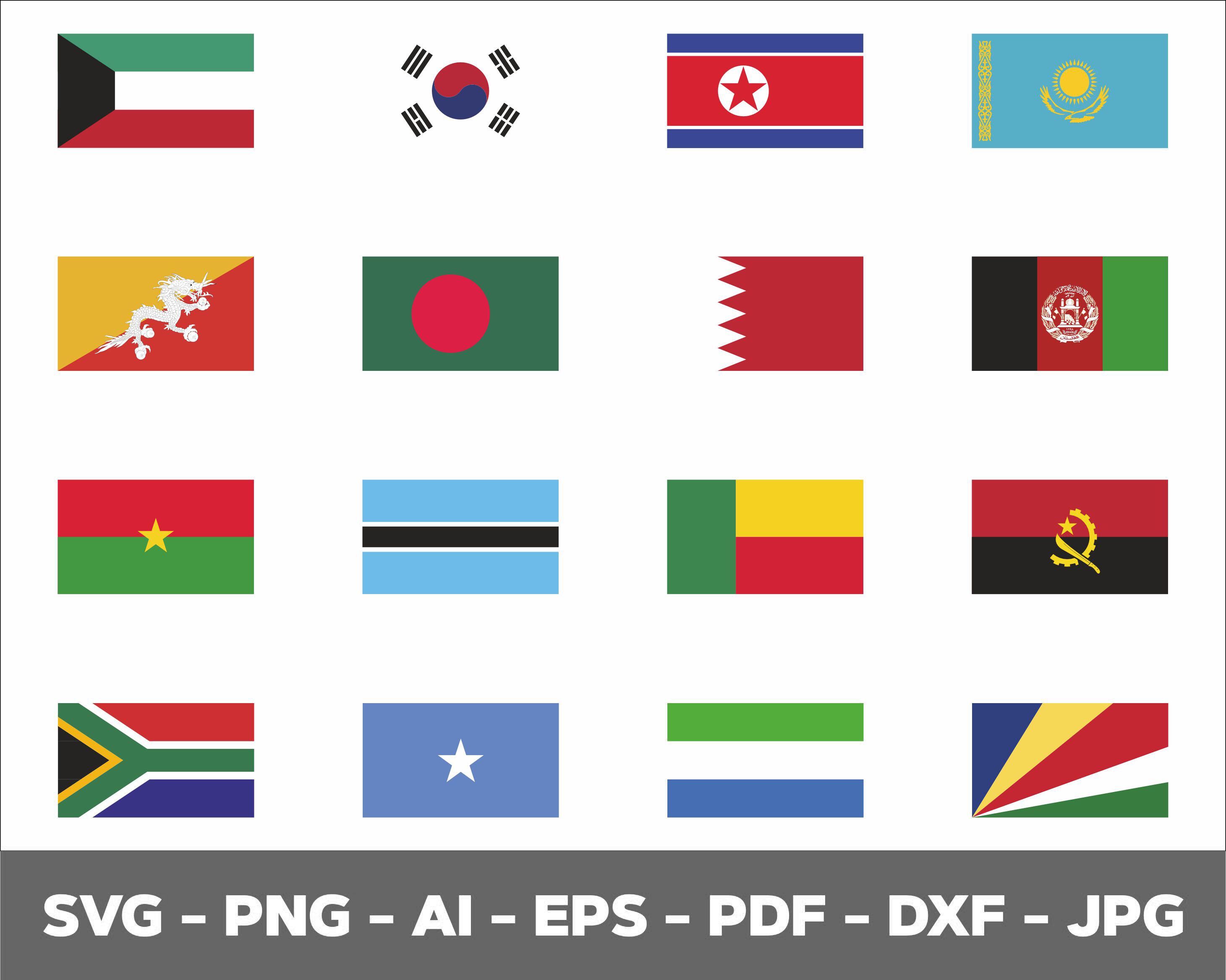 World Flags SVG Bundle, Flag PNG, World Flags SVG, Country Svg, Country ...