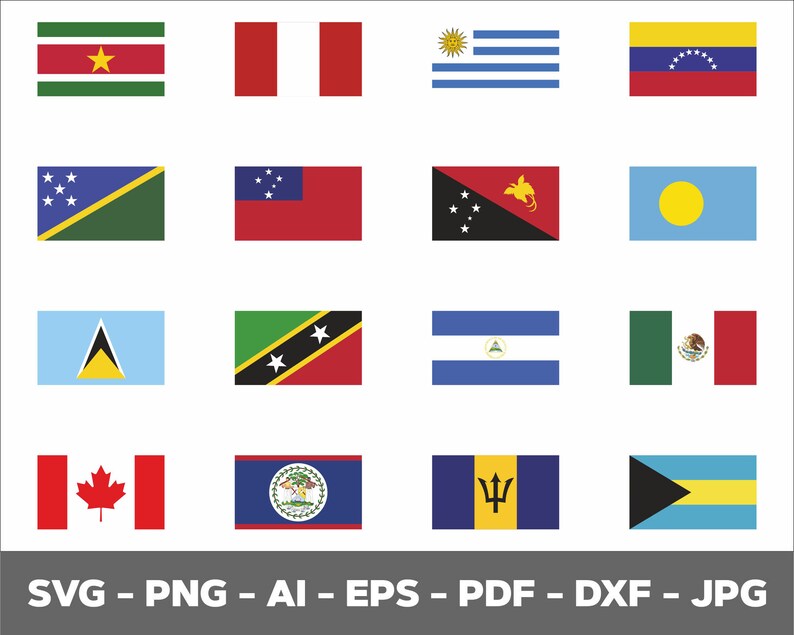Paquete SVG de banderas de Worls, bandera PNG, banderas del mundo SVG ...