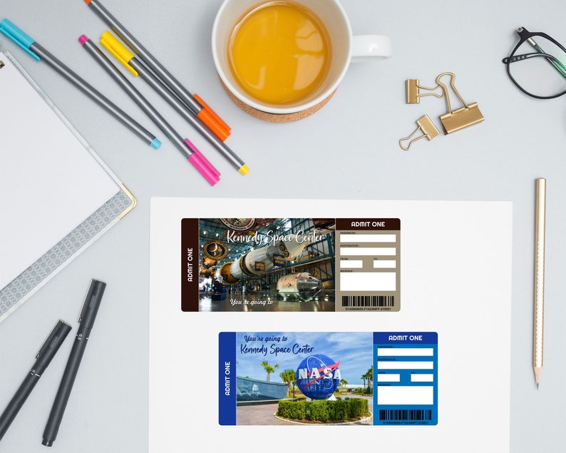 Printable KENNEDY SPACE CENTER Surprise Trip Tickets. Vacation Ticket ...