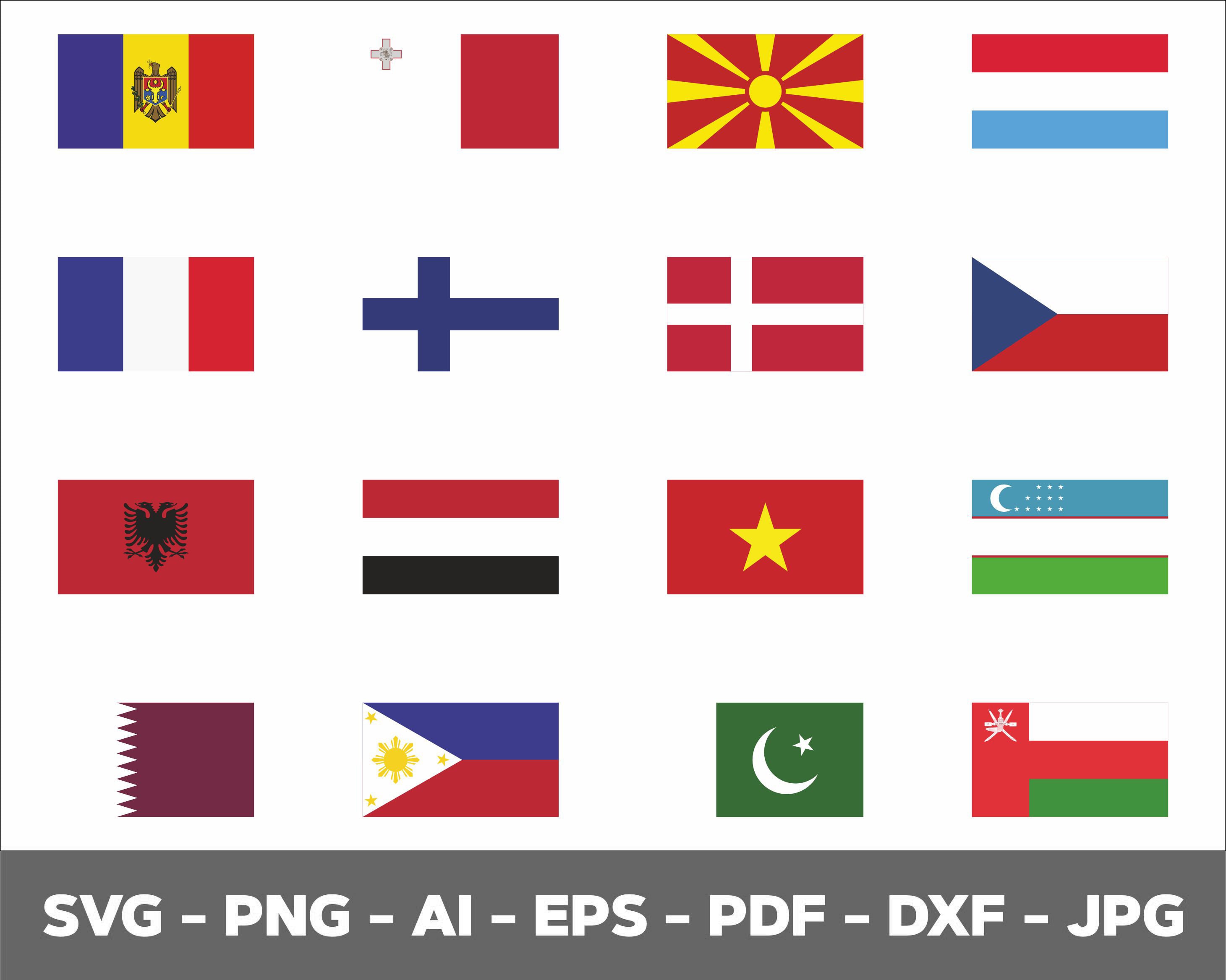World Flags SVG Bundle, Flag PNG, World Flags SVG, Country Svg, Country ...