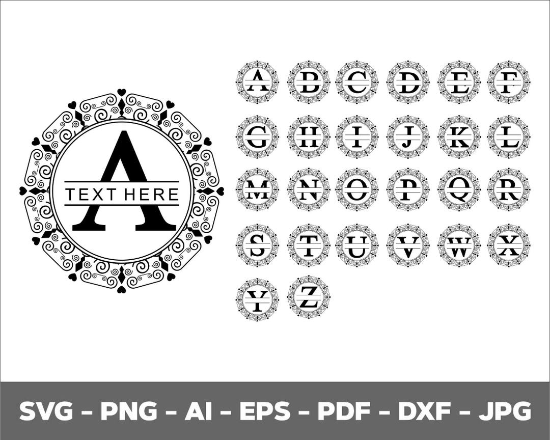 Mandala Alphabet SVG, Mandala Letters SVG Cut Files for Cameo & Cricut ...