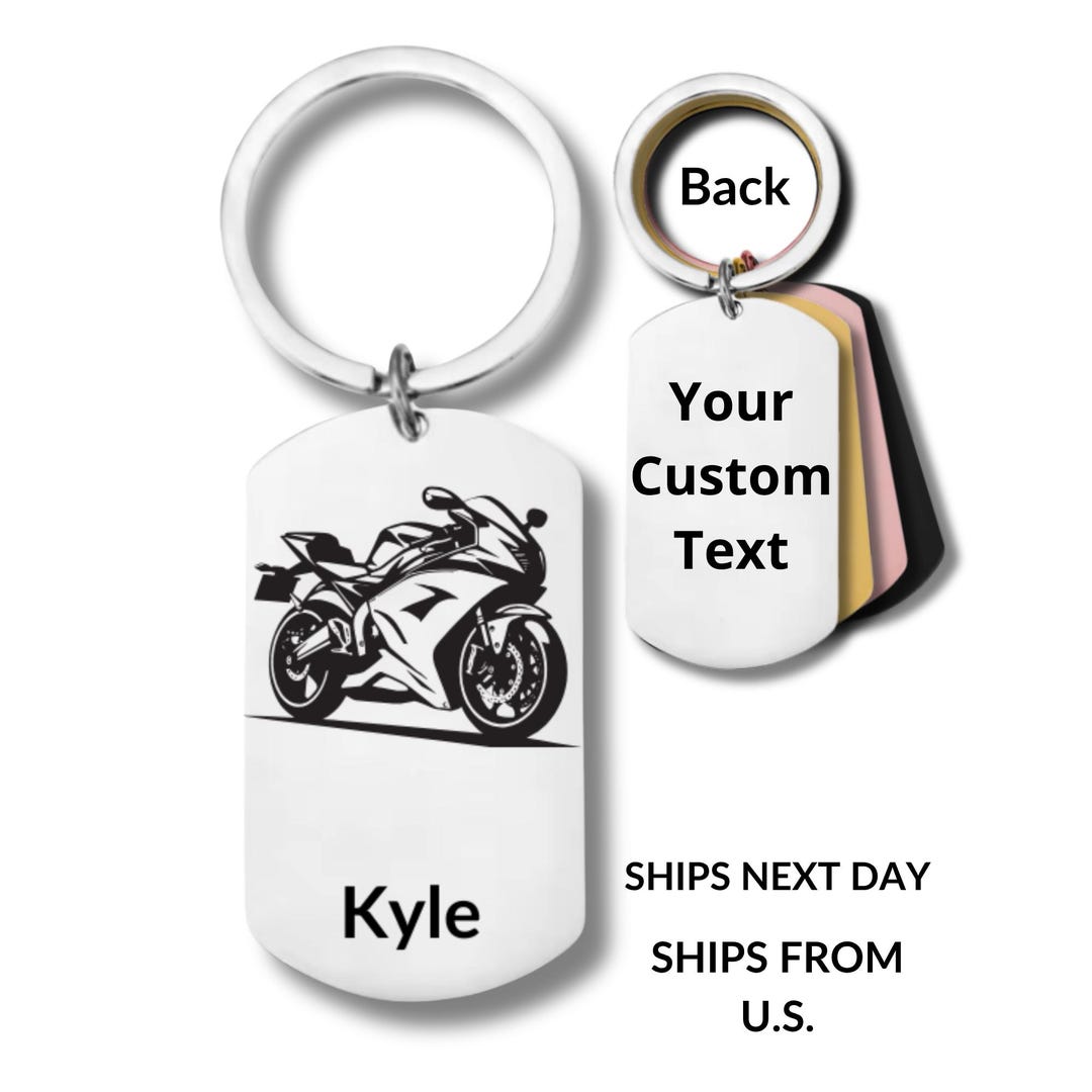 Motorcycle Superbike, Stainless Steel Rectangular Keychain ...