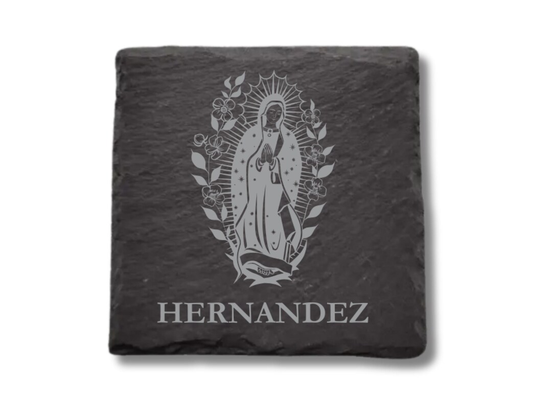Virgin Mary, Set of 4 Custom Name Slate Coasters, Personalized ...