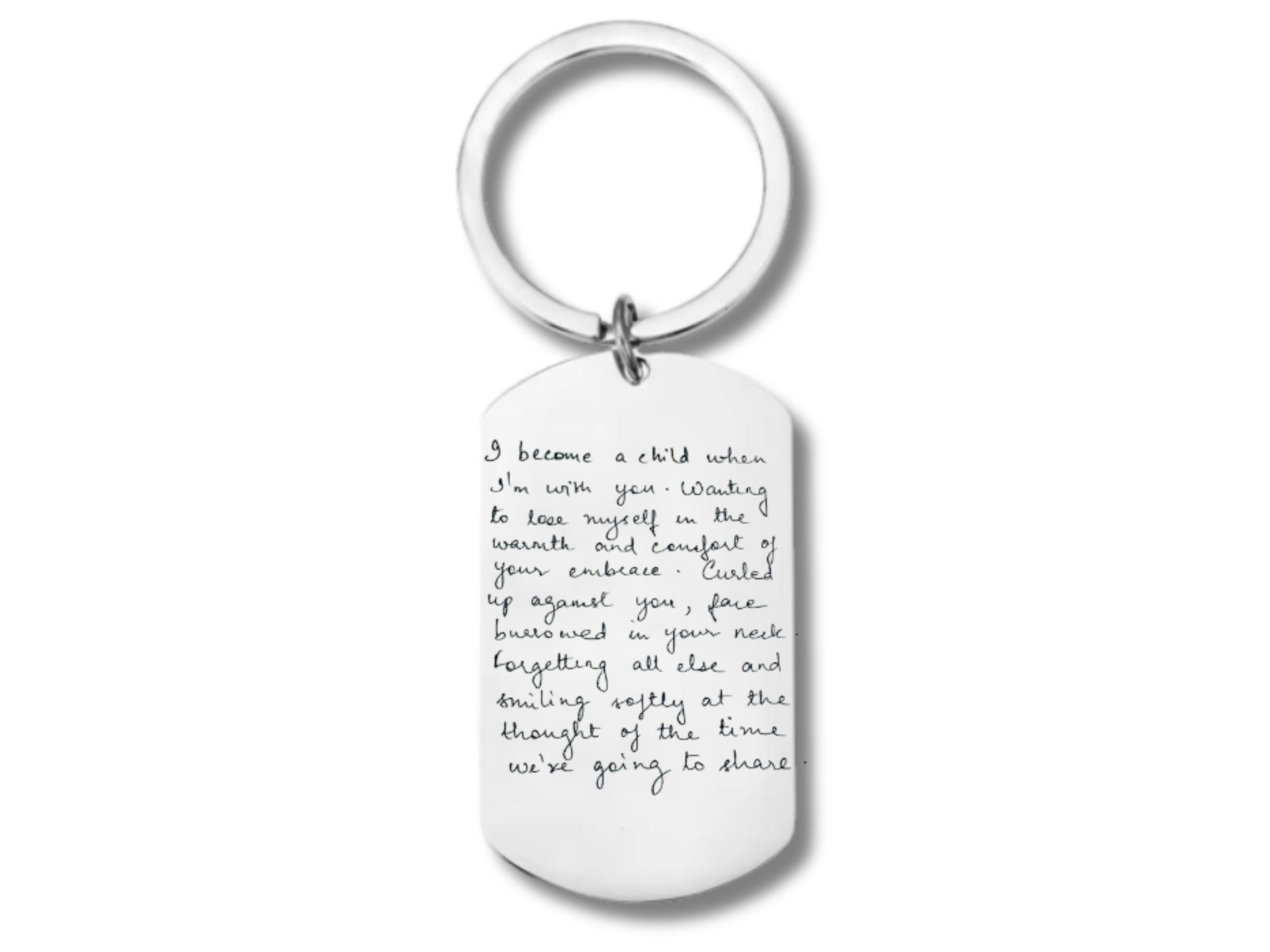 Custom Handwriting Keychain, Personalized Quote Keychain, Engraved ...