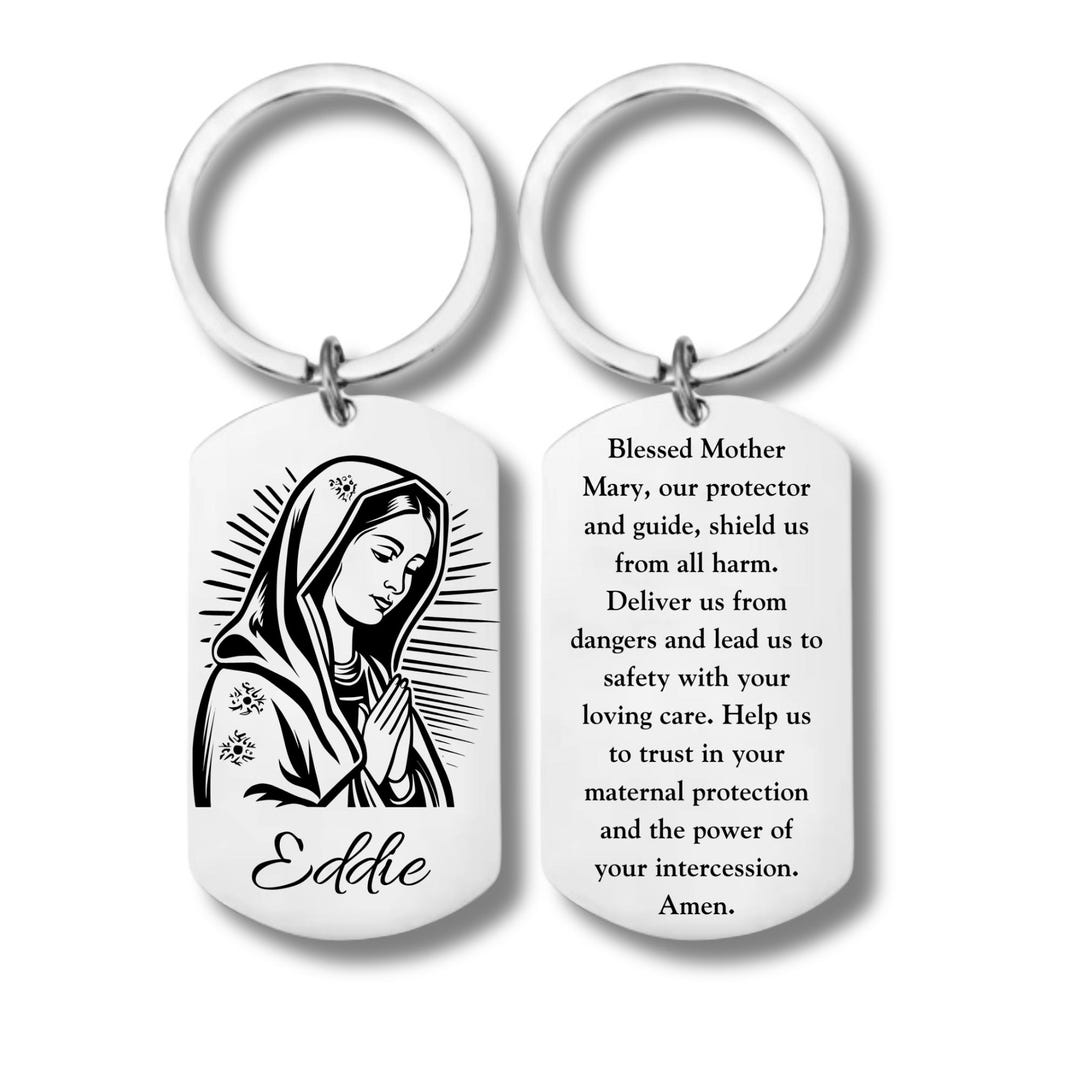 Virgin Mary, Protection and Deliverance Prayer, Stainless Steel ...