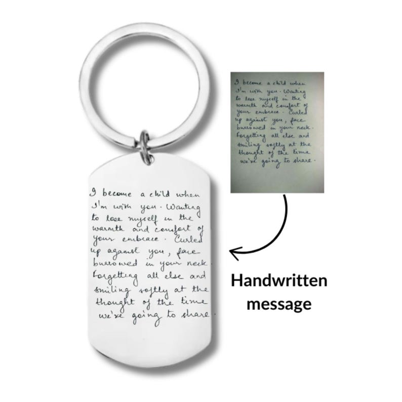 Custom Handwriting Keychain, Personalized Quote Keychain, Engraved ...