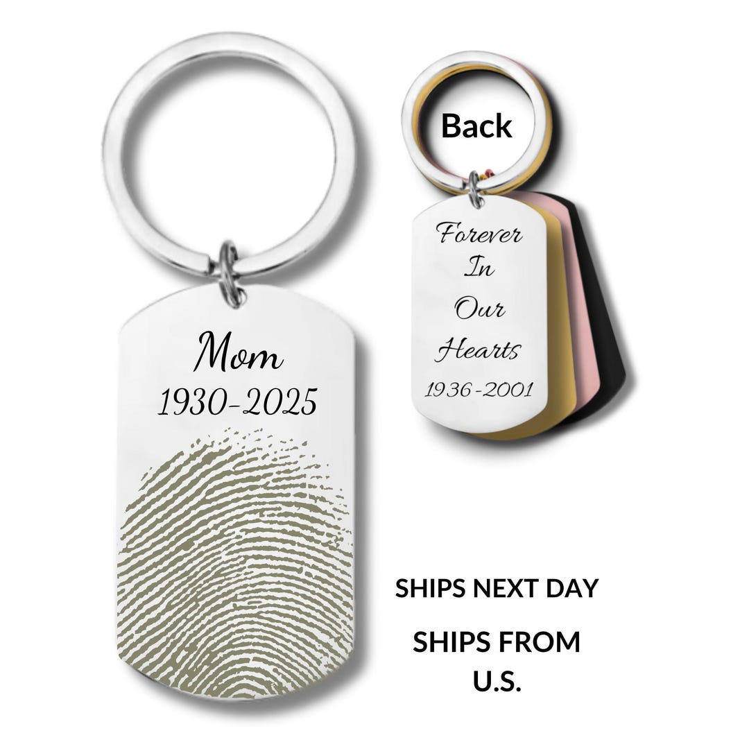 Custom Engraved Fingerprint Personalized Fingerprint Keychain Sympathy ...