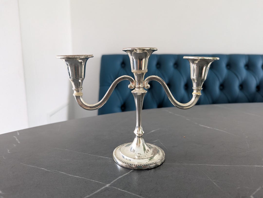 Silver Candelabra – 3 Arm Candle Holder – Vintage Table Decor - Etsy