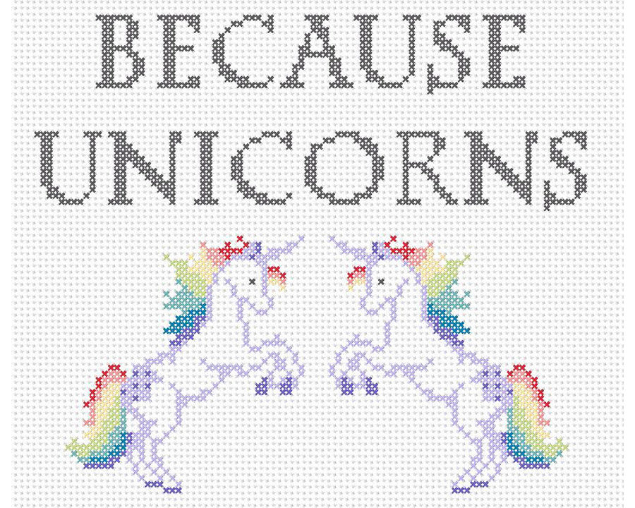Because Unicorns Counted Cross Stitch Pattern Instant Download - Etsy