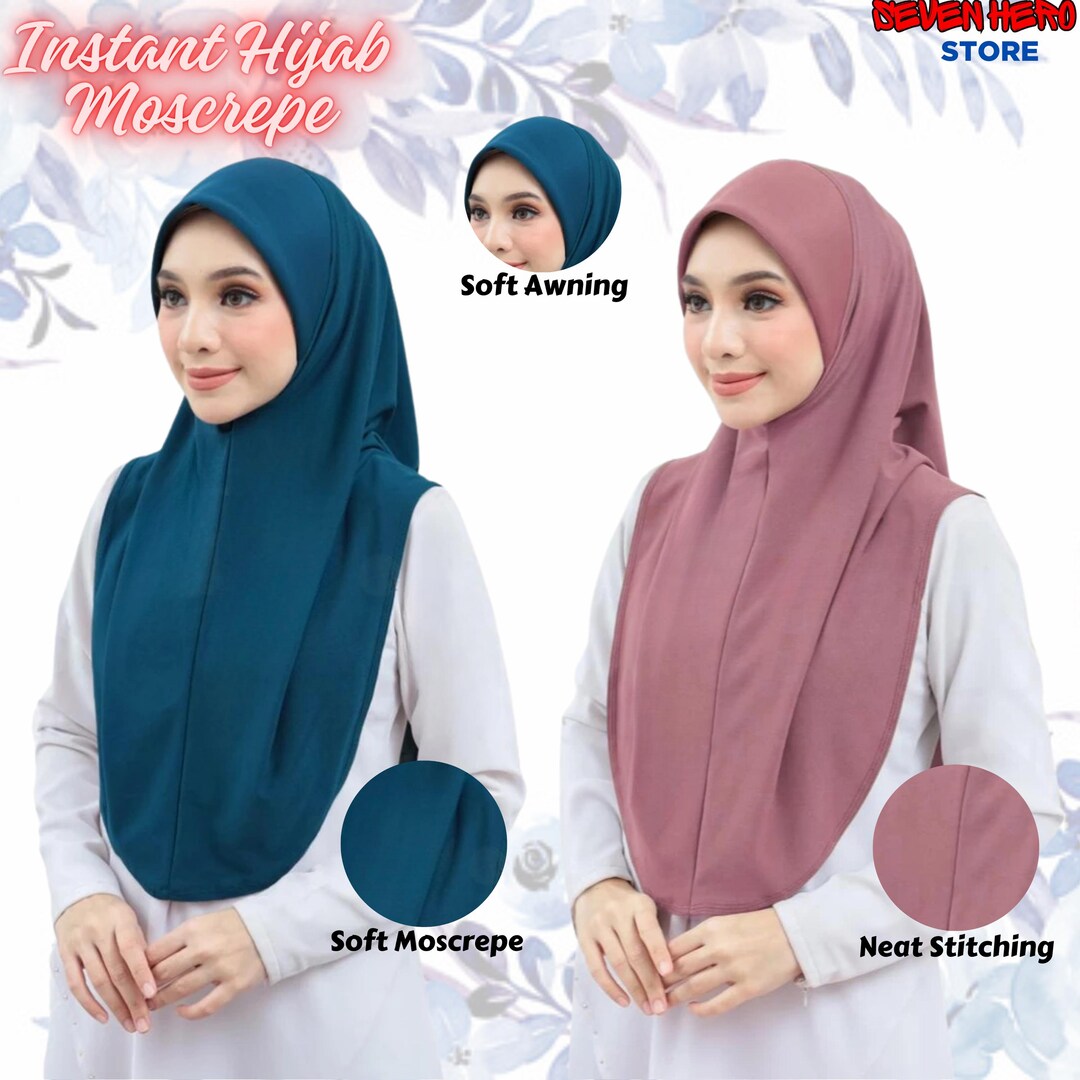 Premium Instant Hijab Korean Moss Crepe Ready to Wear Gift for Her Gift ...