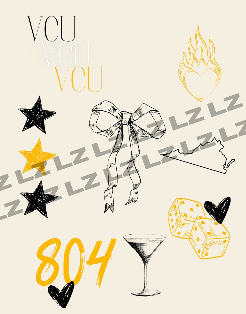 VCU Wall Art Set- Virginia Commonwealth University Wall Art- VCU Rams ...