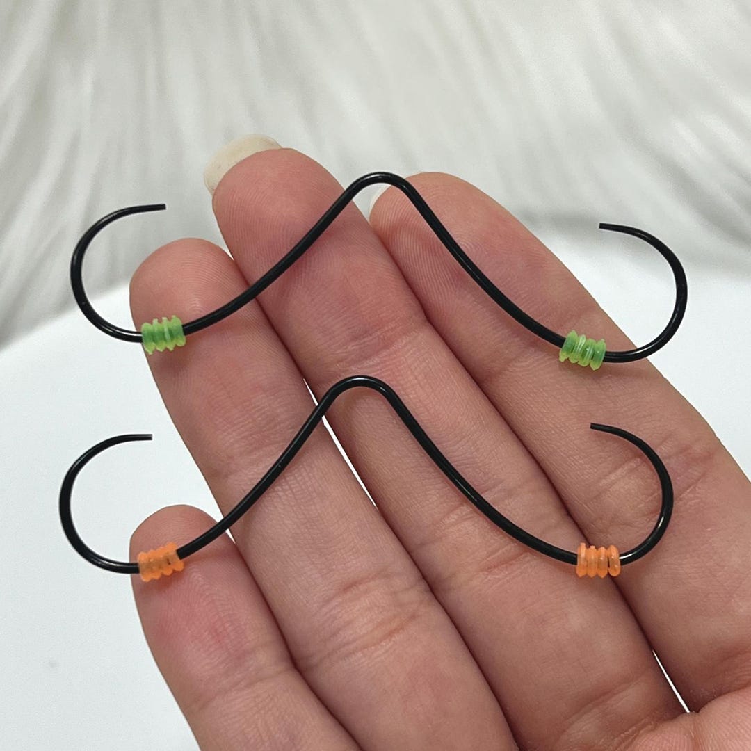 Titanium Septum Mustache Nose Ring 16G Removable Glow-in-the-dark O ...