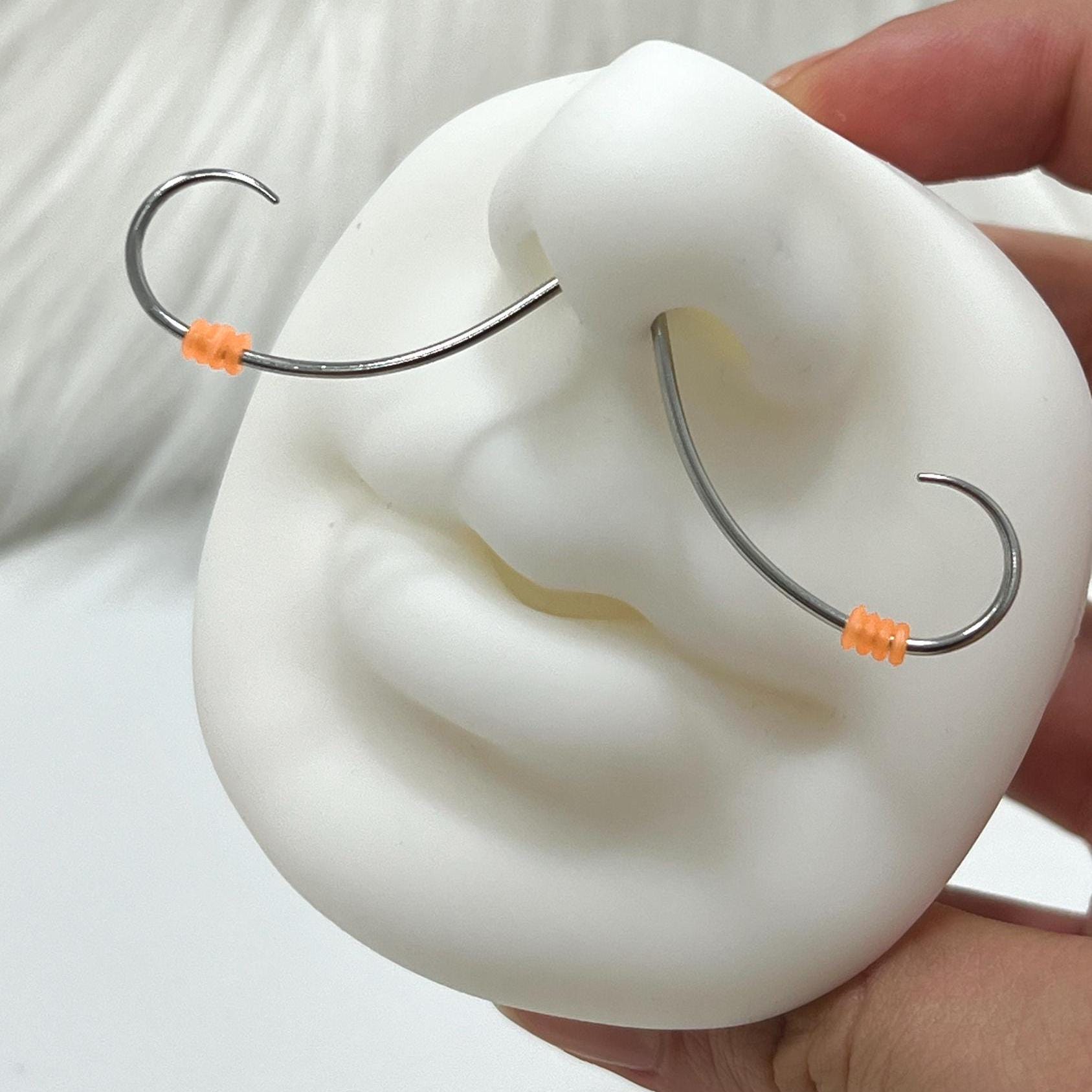 16G Titanium Septum Mustache Nose Ring With Removable Glow-in-the-dark ...