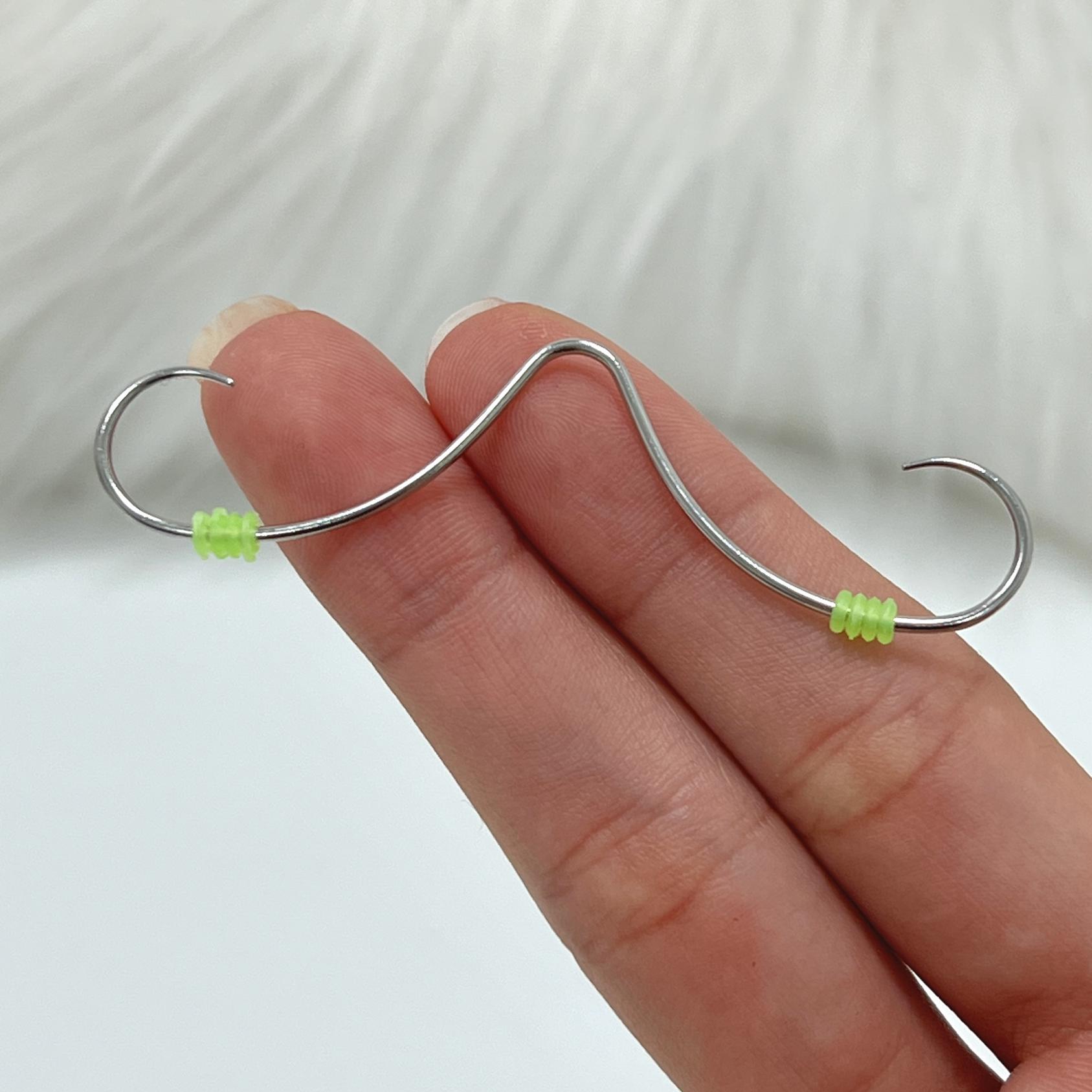 16G Titanium Septum Mustache Nose Ring With Removable Glow-in-the-dark ...