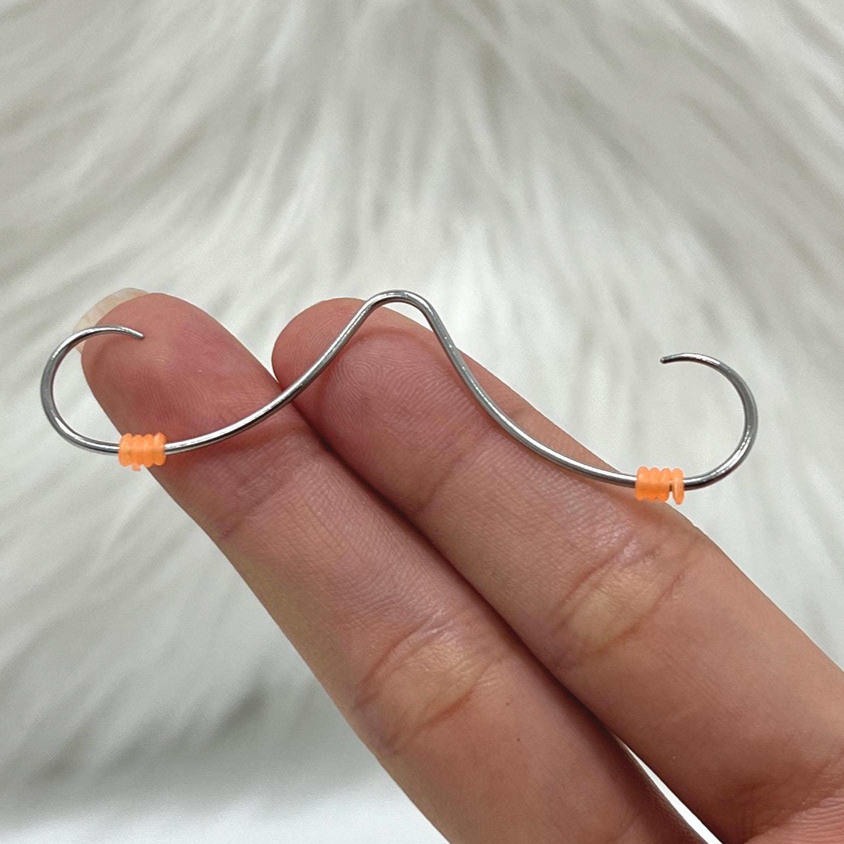 16G Titanium Septum Mustache Nose Ring With Removable Glow-in-the-dark ...