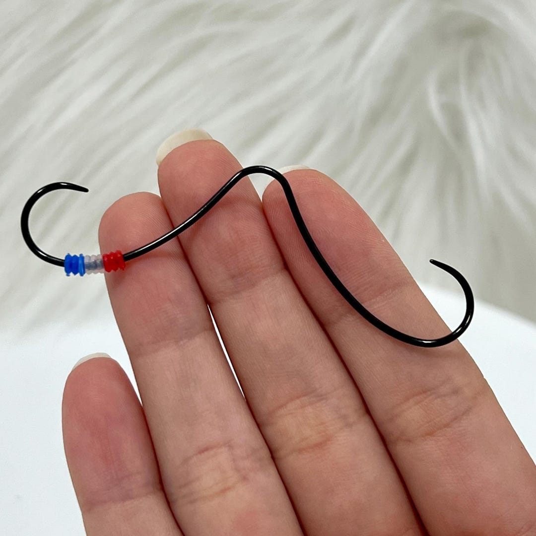 Titanium Septum Mustache Nose Ring 16G With Removable Red Blue Clear O ...