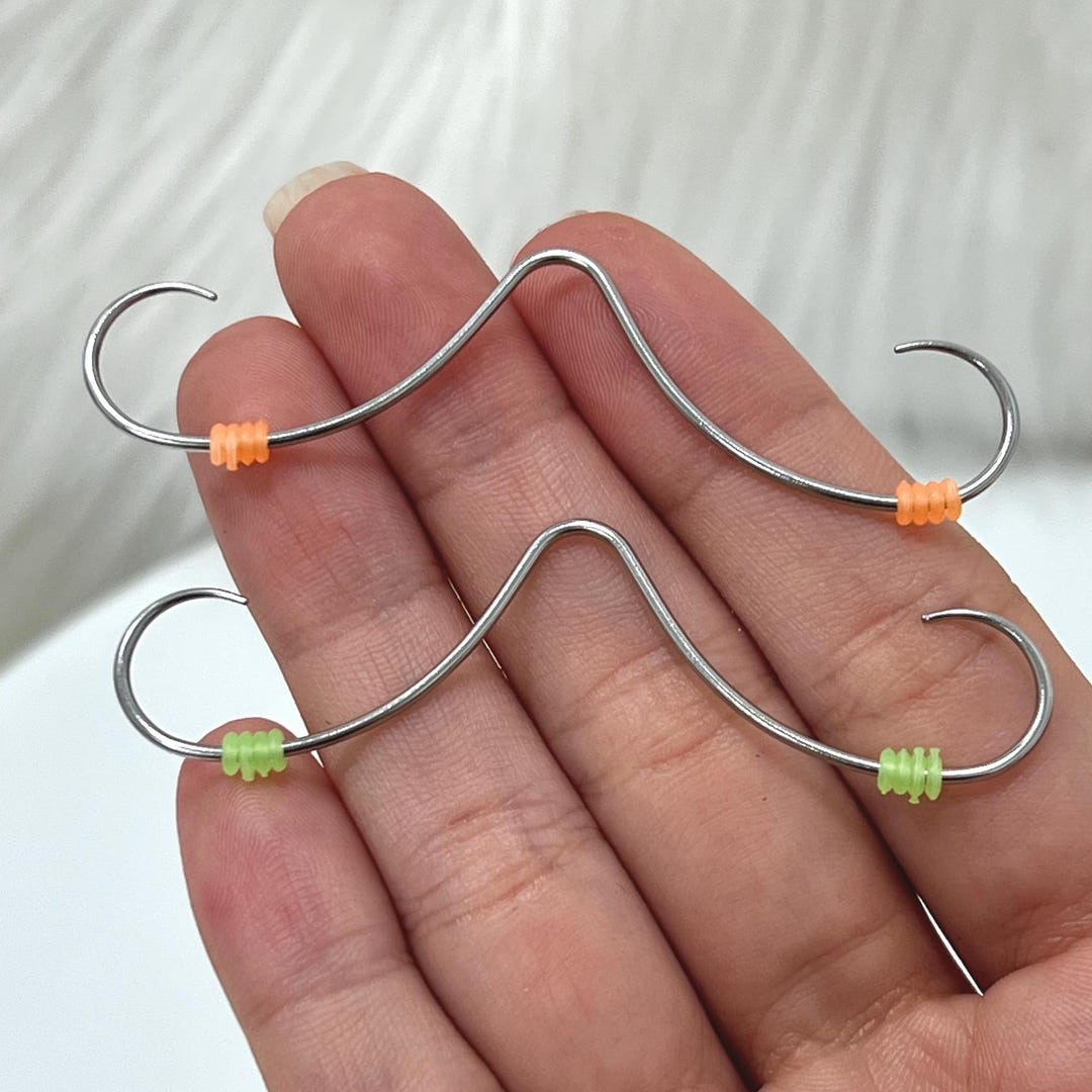 16G Titanium Septum Mustache Nose Ring With Removable Glow-in-the-dark ...