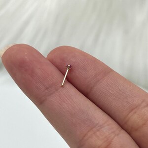 14K Gold Nose Ring Stud Bone Piercing With Genuine Ruby Stone 22G ...