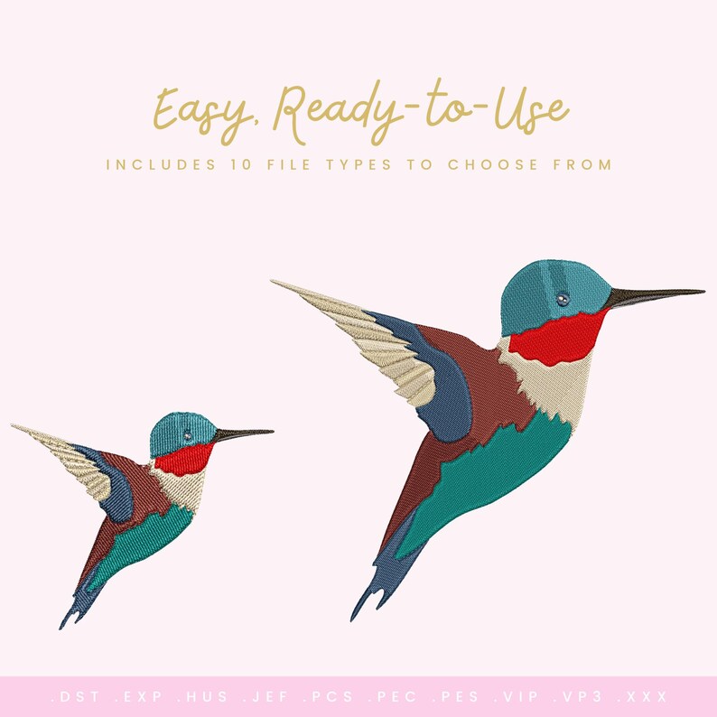 Hummingbird in Flight Embroidery File | Digital Download for Machine ...