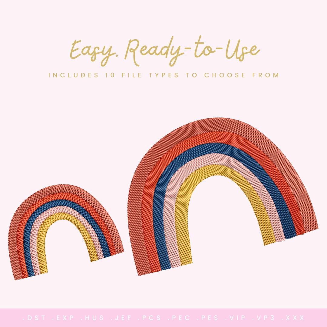 Rustic Rainbow Embroidery File | Digital Download for Machine ...