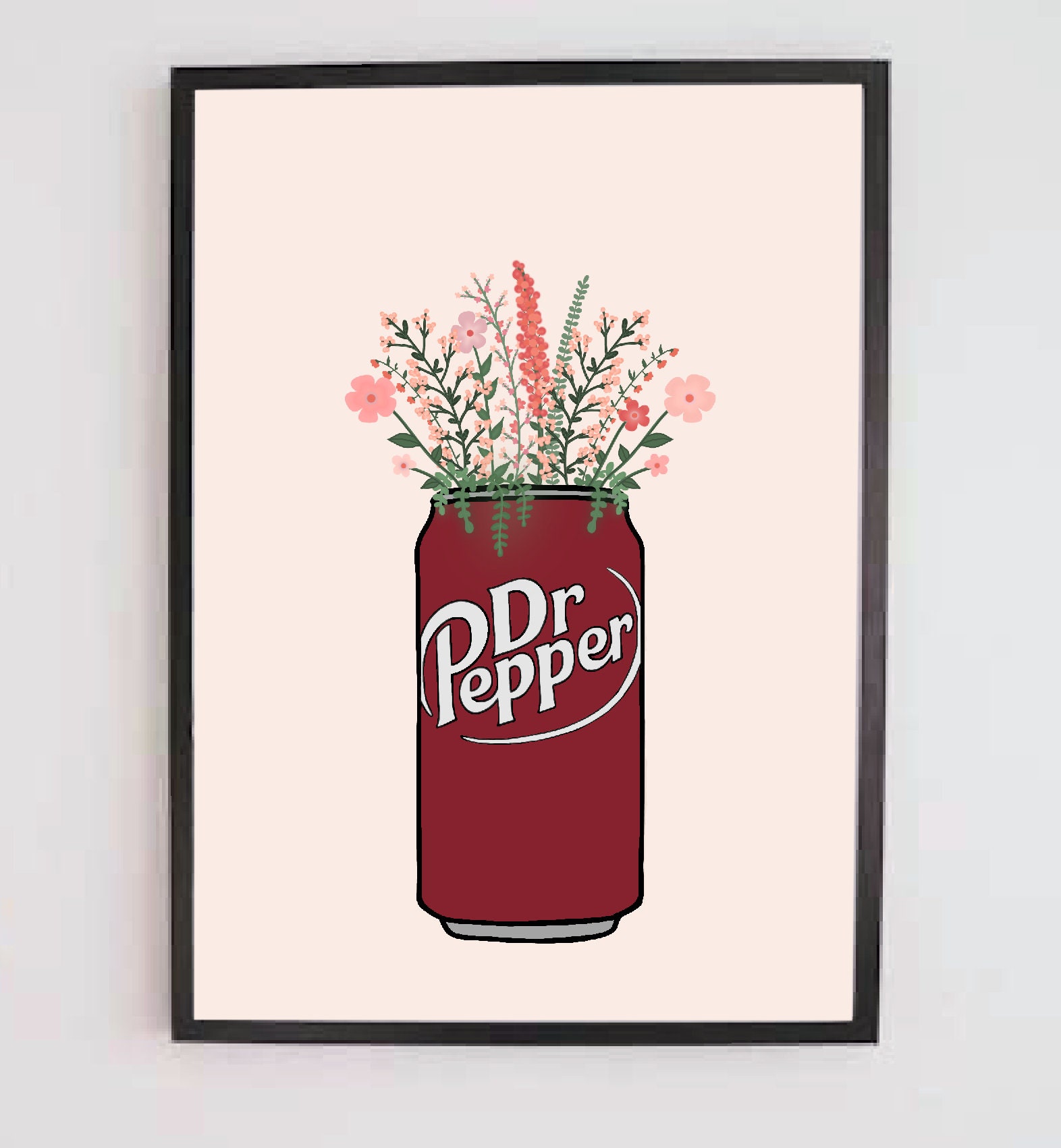 Dr Pepper Wall Art - Instant Digital Download - Floral Wall Decor ...