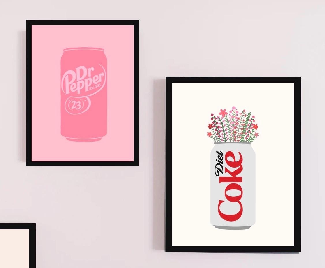 Dr Pepper Wall Art: Pink - Instant Digital Download- Apartment and Dorm ...