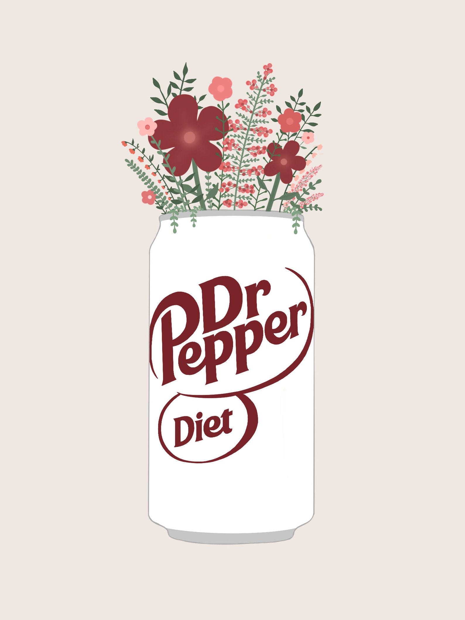 Dr Pepper Wall Art diet Instant Digital Download Floral Wall Decor ...