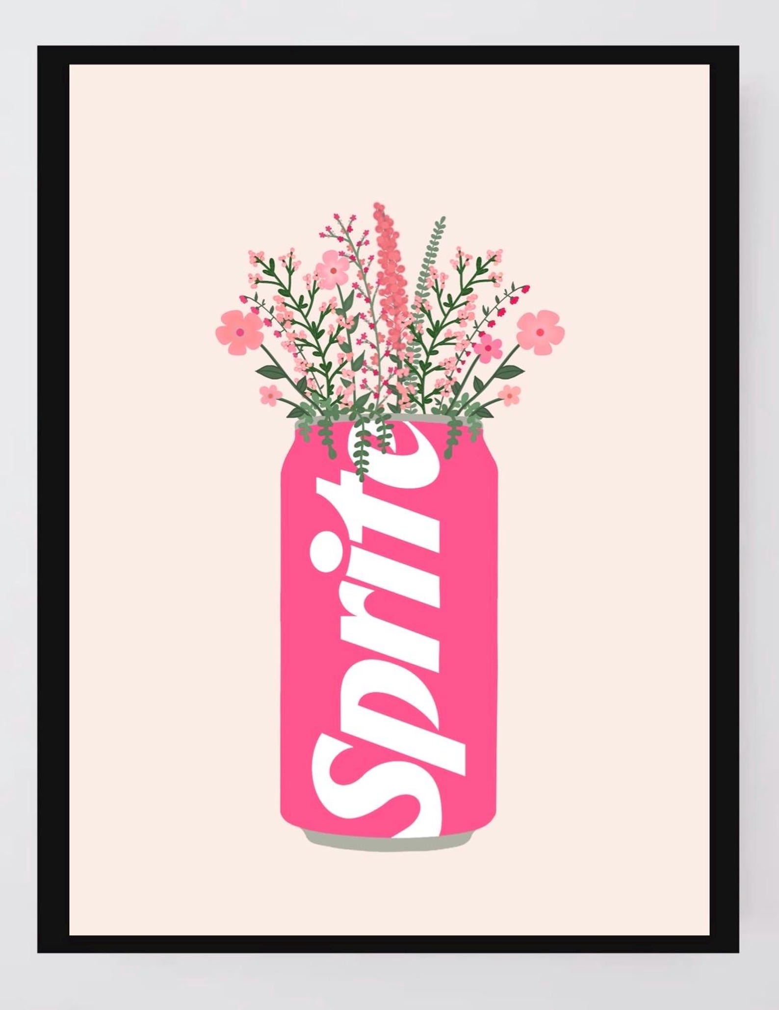 Sprite Wall Art - Pink Floral Decor - Instant Digital Download ...