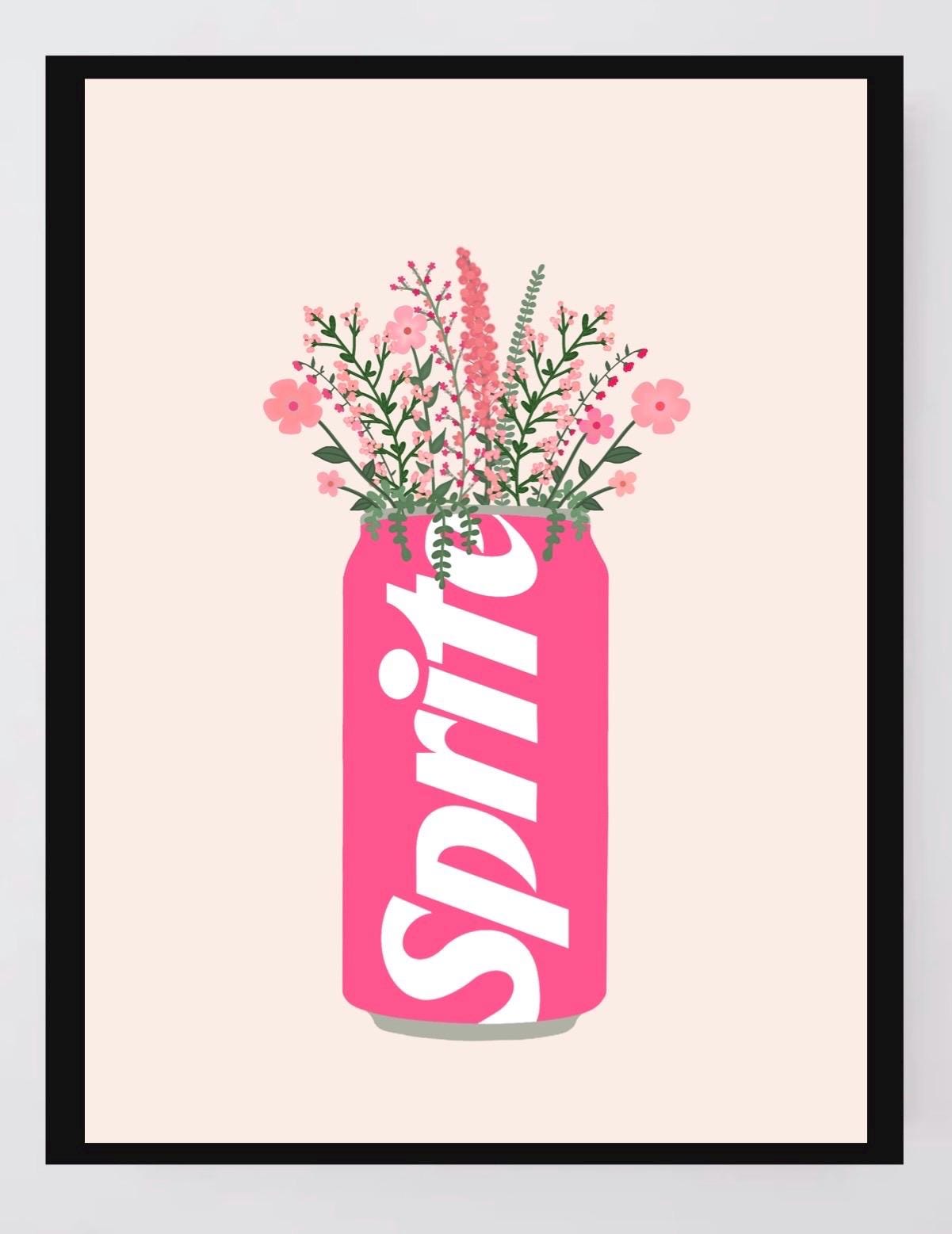 Sprite Wall Art - Pink Floral Decor - Instant Digital Download ...