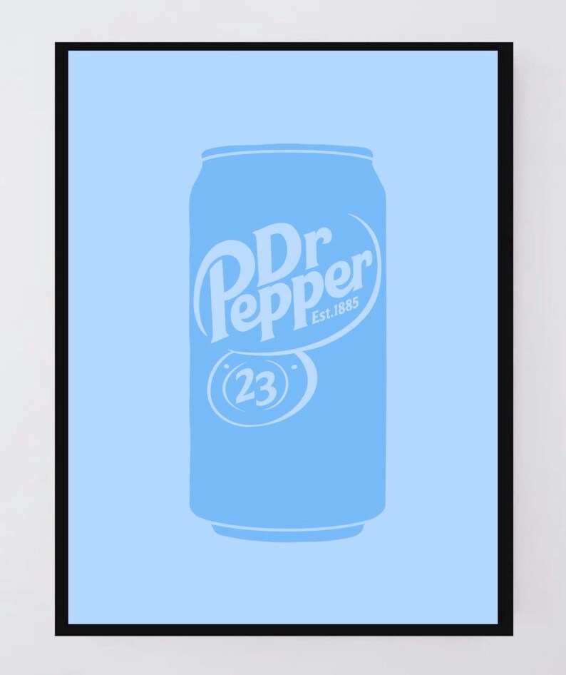 Dr Pepper Wall Art: Blue - Instant Digital Download- Apartment and Dorm ...