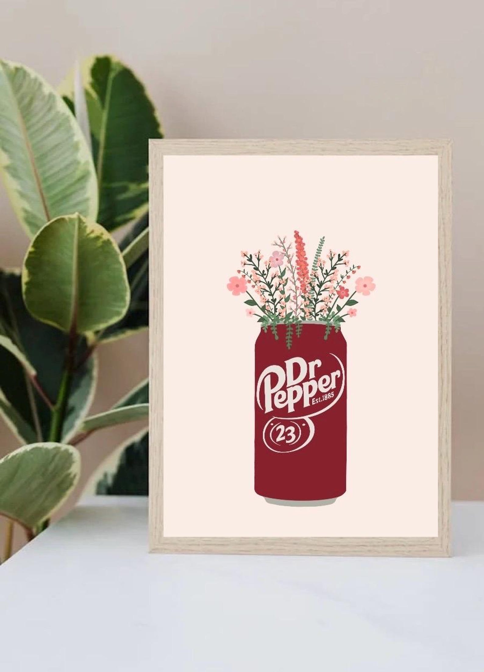 Dr Pepper Wall Art - Instant Digital Download - Floral Wall Decor ...