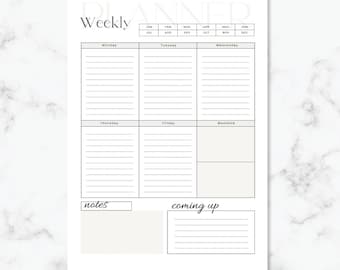 Weekly Planner Printable to Do List, Minimal Weekly Schedule, Weekly ...