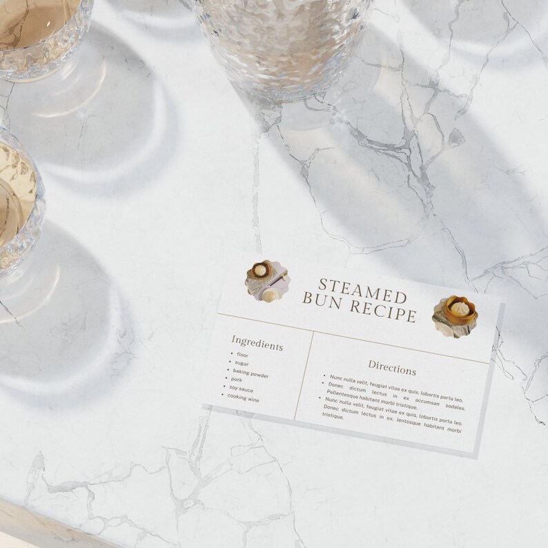 Minimal Recipe Card Template Canva Simple Recipe Card Modern Recipe ...