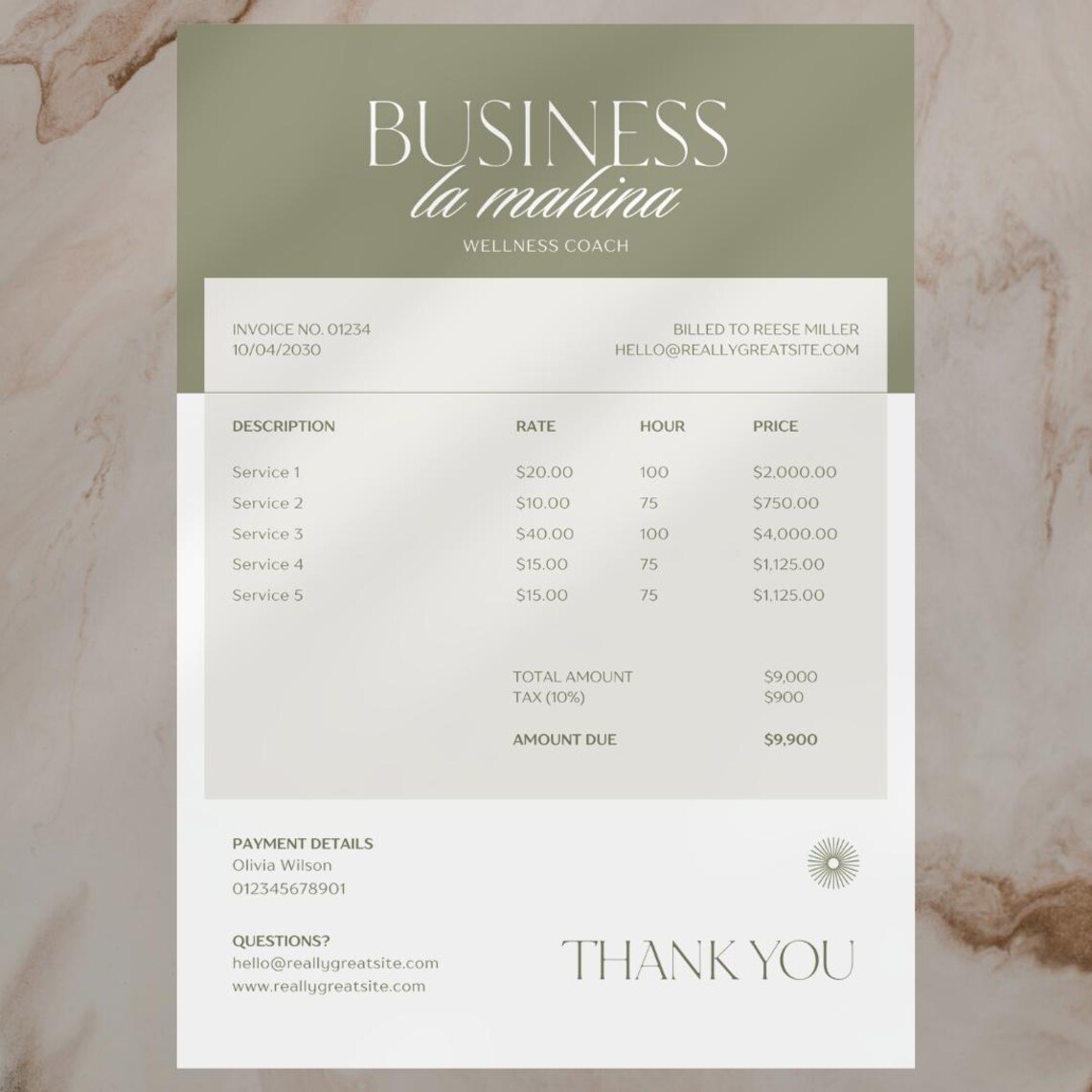 Invoice Template - Minimalist Business Invoice, Small Business Template ...