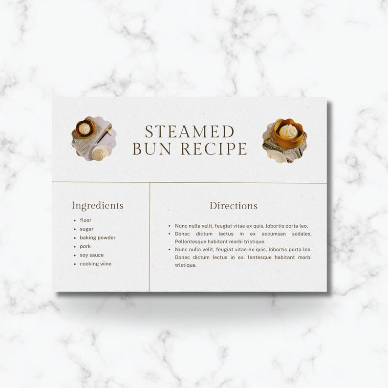 Minimal Recipe Card Template Canva Simple Recipe Card Modern Recipe ...