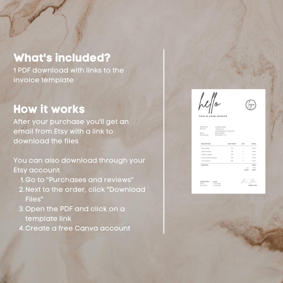 Invoice Template Minimalist Business Invoice, Small Business Template ...
