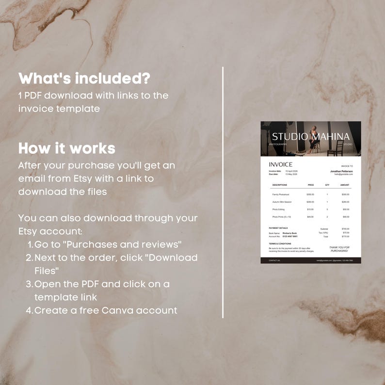 Invoice Template - Minimalist Studio Invoice, Small Business Template ...