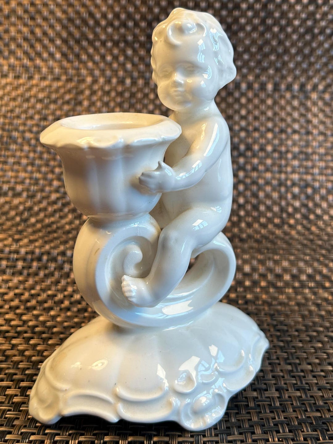 Vintage 1930's Putti #653 German Porcelain White Cherub Candle Holder - Etsy