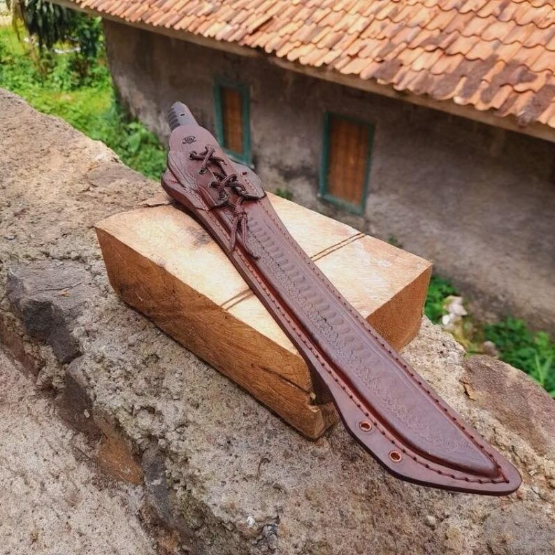 Traditional Ethnic Machete Art With Real Wood , Leather Cover ...