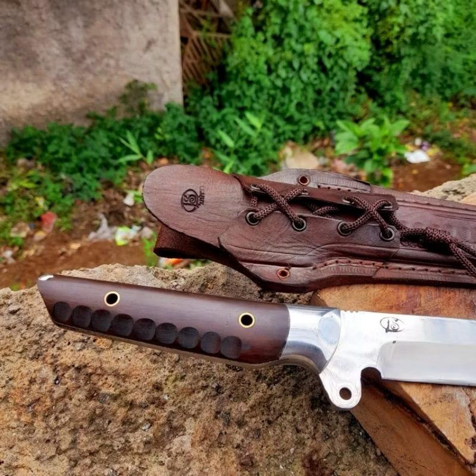 Traditional Ethnic Machete Art With Real Wood , Leather Cover ...