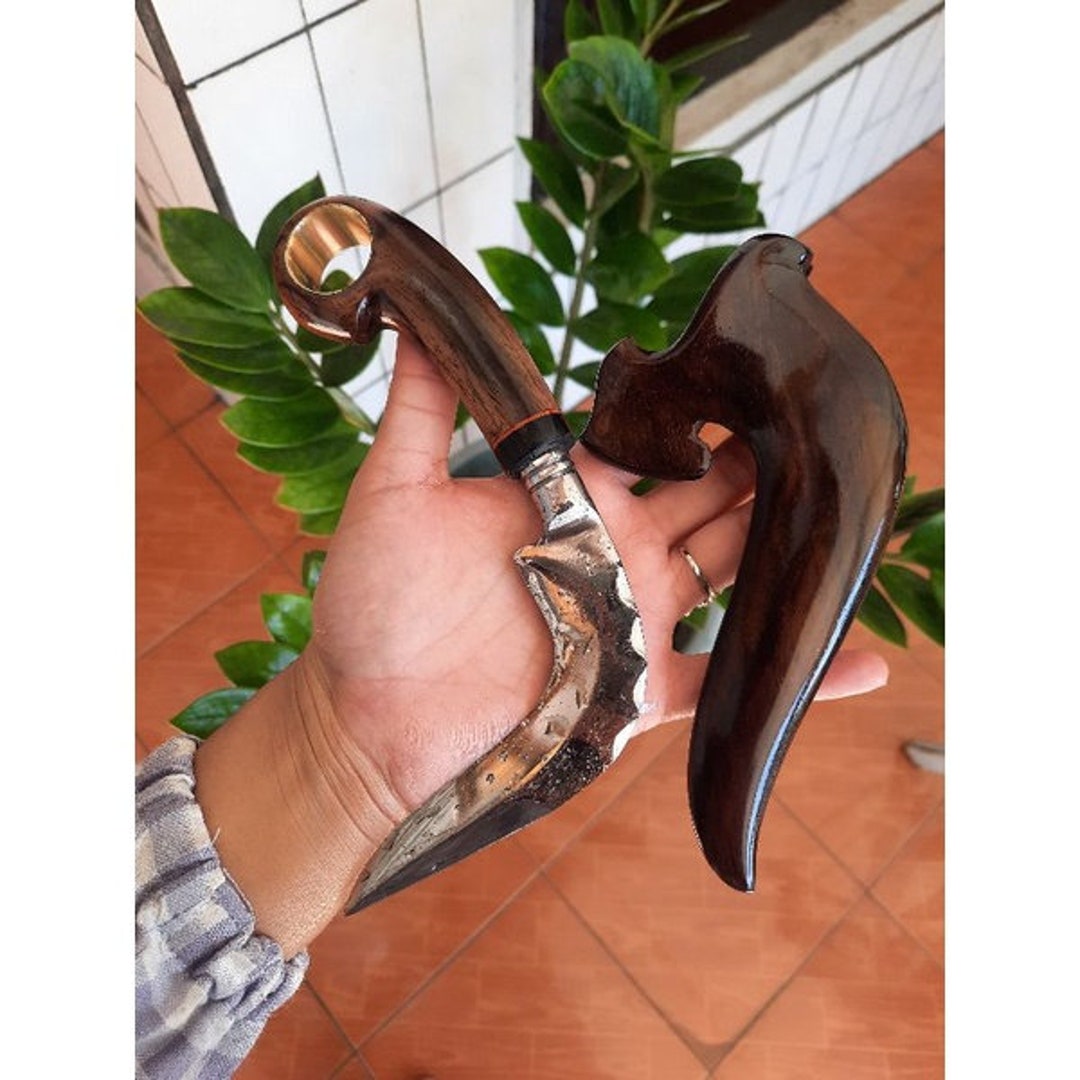 Ethnic Karambit Minang Traditional Knife, Carved Teak Silat Carambit - Etsy