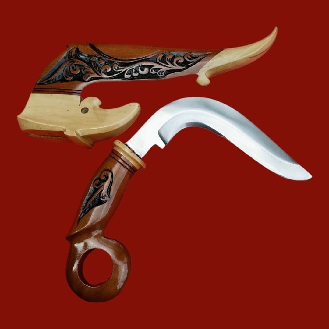 Ethnic Karambit Minang Silat Traditional Knife Teak Carved 22 Cm 8.6 ...